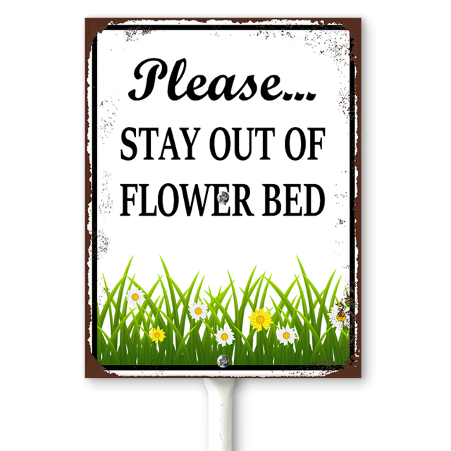 Ymaotrade Please Stay Out Of Flower Bed Yard Sign with Stakes 8×12in ...