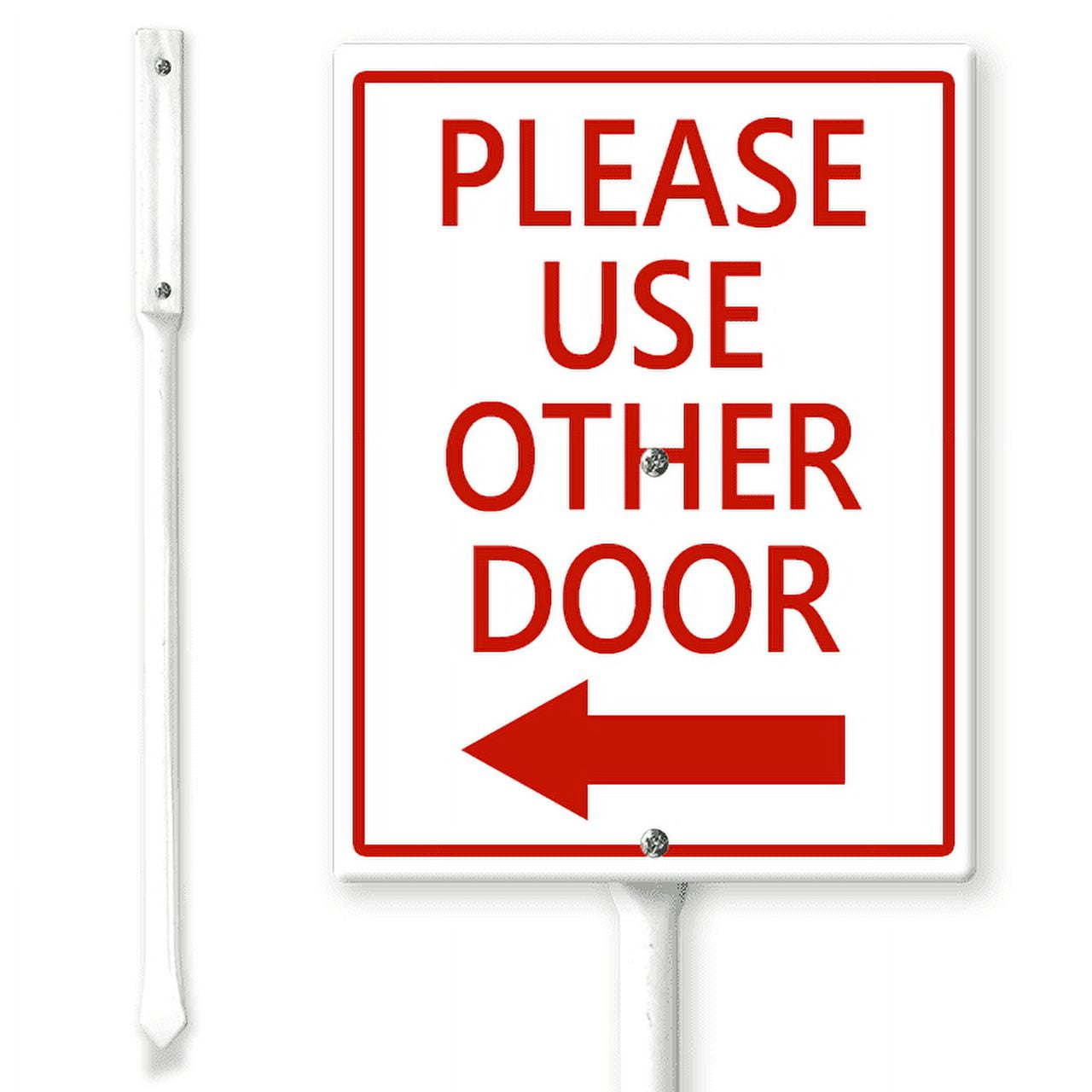Ymaotrade Please Use Other Door (Left Arrow) Yard Sign with Stakes 8× ...