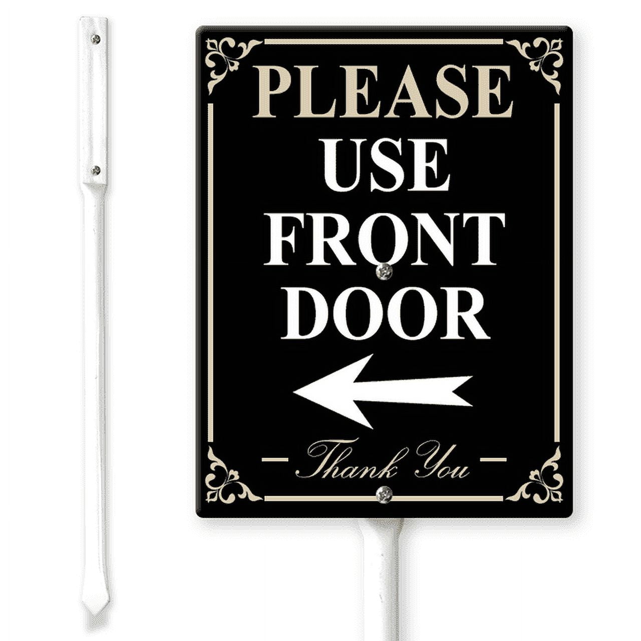 Ymaotrade Please Use Front Door (Left Arrow) Yard Sign with Stakes 7in× ...