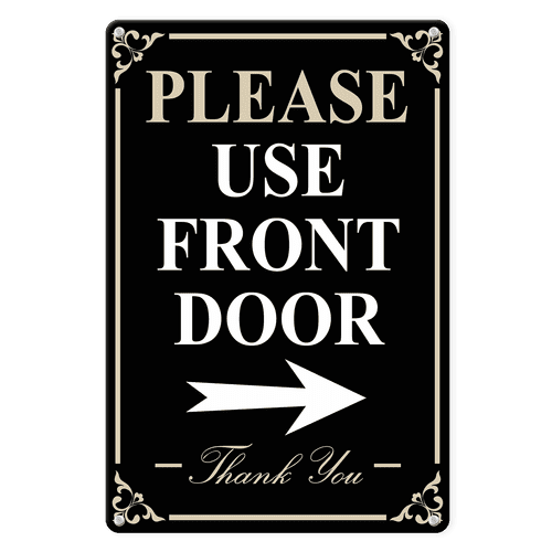Ymaotrade Please Use Front Door (Right Arrow) Aluminium Sign 5×8in ...