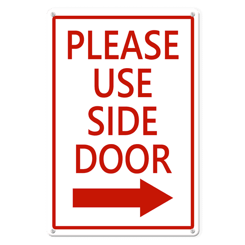 Ymaotrade Please Use Side Door Right Arrow Aluminium Sign 5×8in, Sturdy ...
