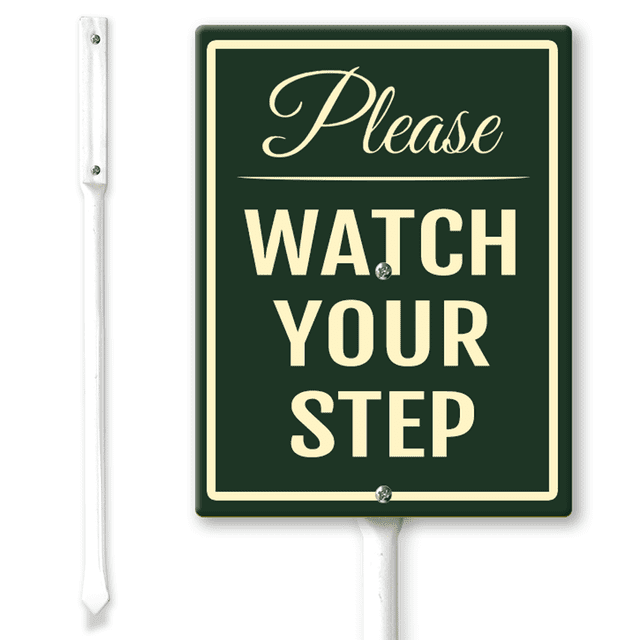 Ymaotrade Please Watch Your Step Yard Sign with Stakes 7×8.8in, Sturdy ...