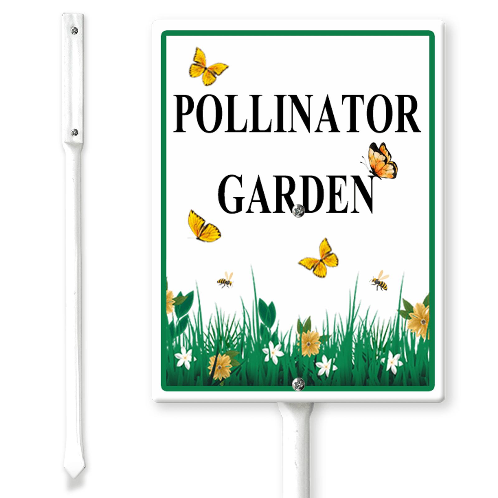 Ymaotrade Pollinator Garden Bee Yard Sign with Stakes 7×8.8in, Sturdy ...