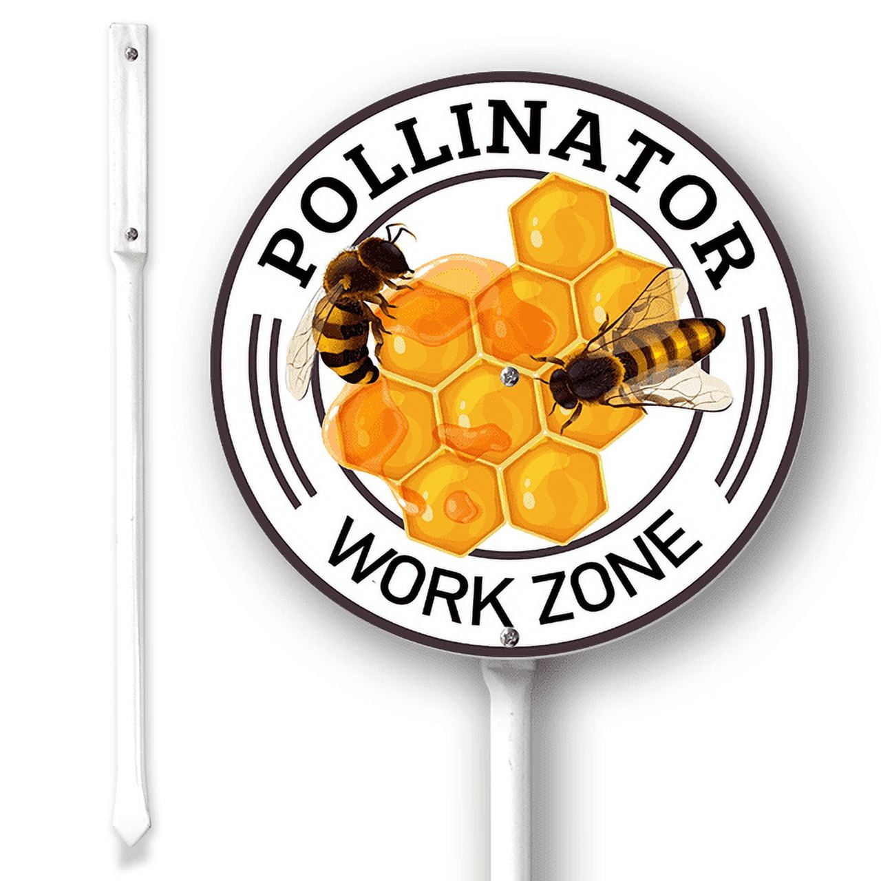 Ymaotrade Pollinator Work Zone Yard Sign with Stakes 9.2×9.2in, Sturdy ...