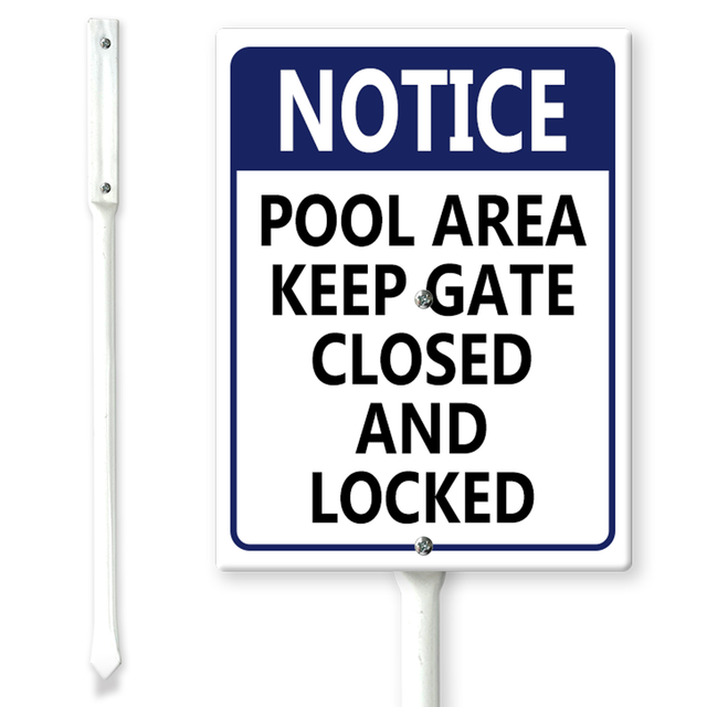 Ymaotrade Pool Area Keep Gate Closed Pool Yard Sign with Stakes 4.6in× ...