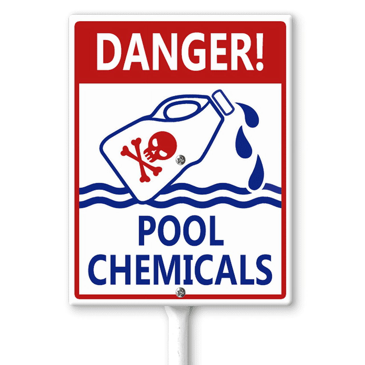 Ymaotrade Pool Chemicals Yard Sign with Stakes 8in×12in, Sturdy ...