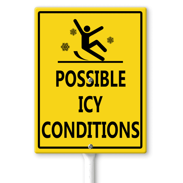 Ymaotrade Possible Icy Conditions Yard Sign with Stakes 4.6in×6in ...