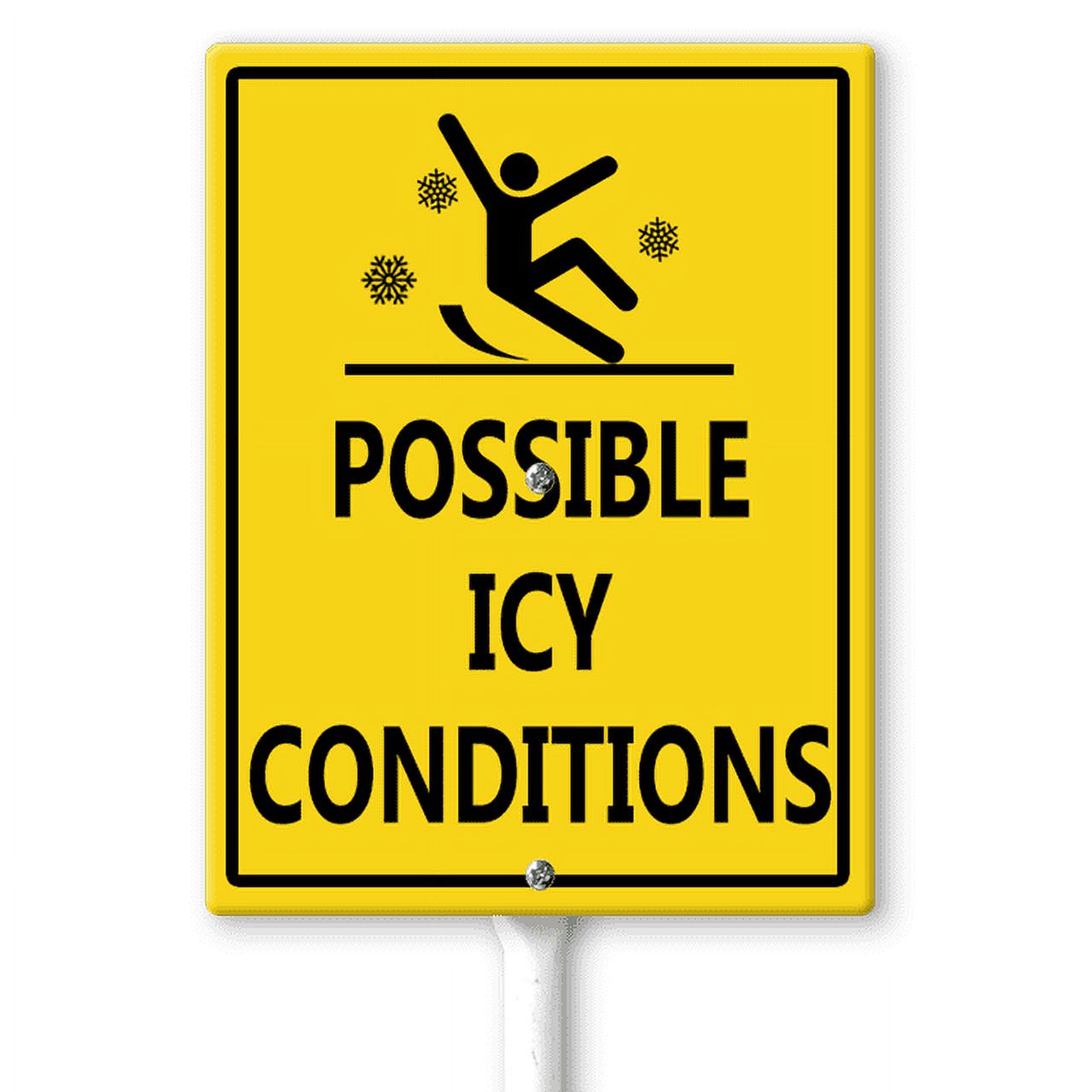 Ymaotrade Possible Icy Conditions Yard Sign with Stakes 8×12in, Sturdy ...