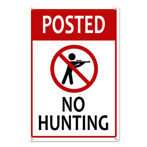 Ymaotrade Posted No Hunting Warning Aluminium Sign 5×8in, Sturdy ...