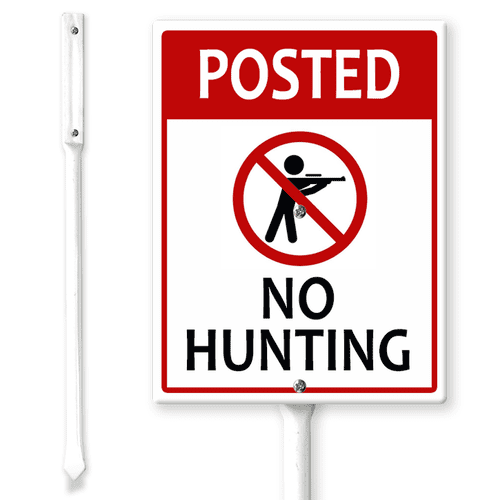Ymaotrade Posted No Hunting Warning Yard Sign with Stakes 8×12in ...