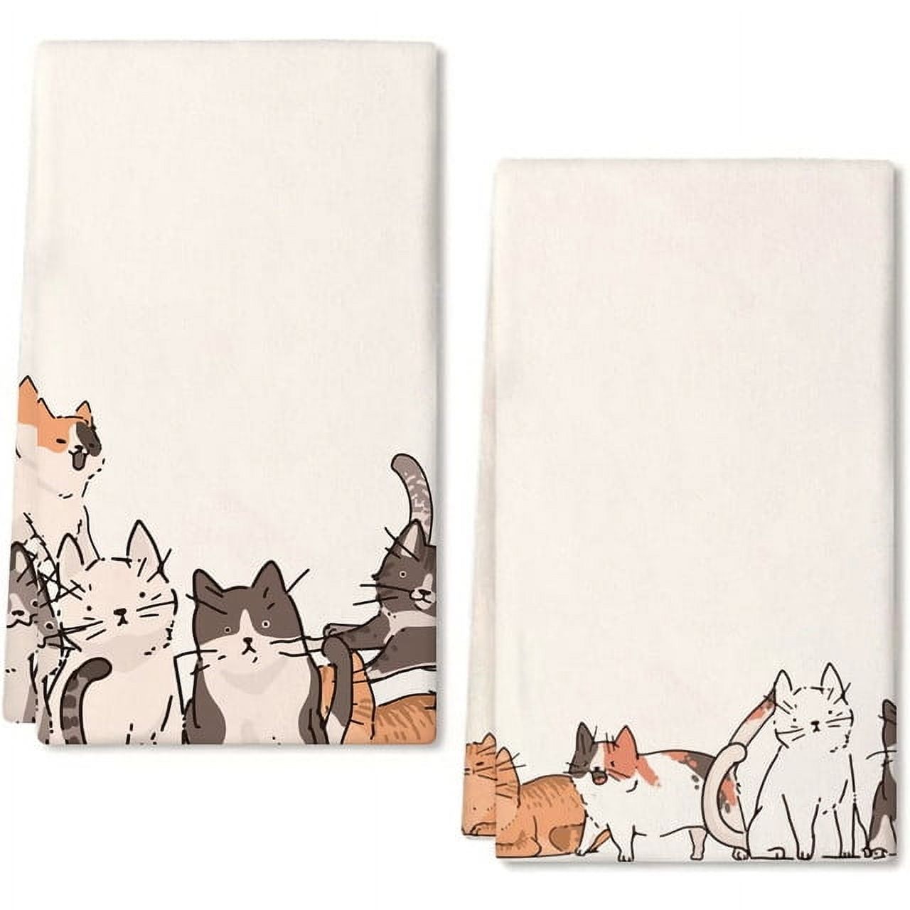 Ymaotrade Premium Quick Dry Funny Cat Kitchen Towel (2-Pack Set), Cat ...