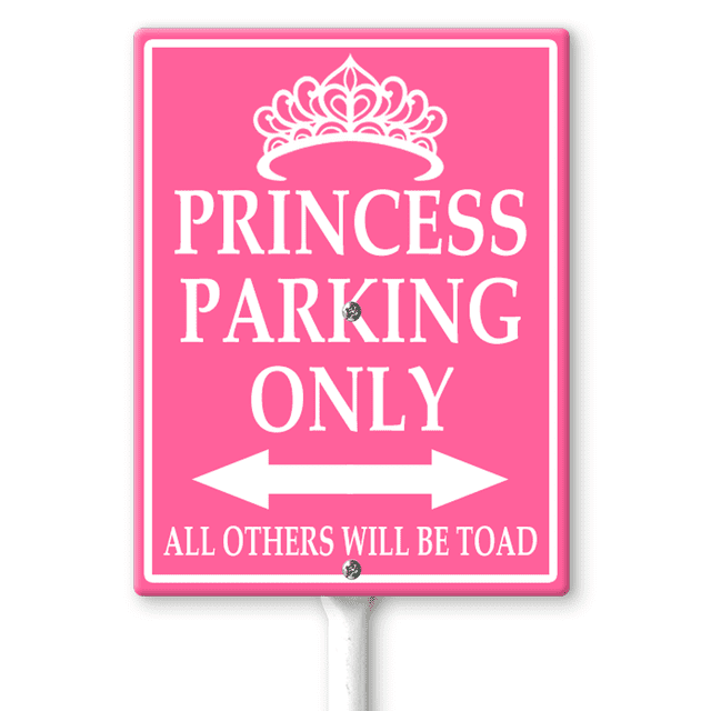 Ymaotrade Princess Parking Yard Sign with Stakes 7in×8.8in, Sturdy ...