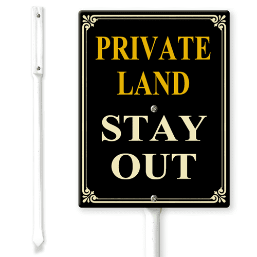 Ymaotrade Private Land Stay Out Yard Sign with Stakes 7×8.8in, Sturdy ...