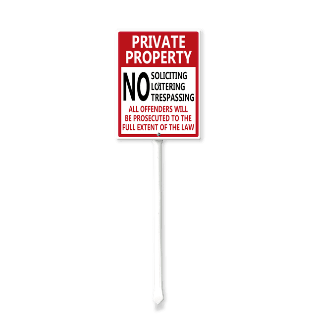 Ymaotrade Private Property Sign No Soliciting Loitering Trespassing