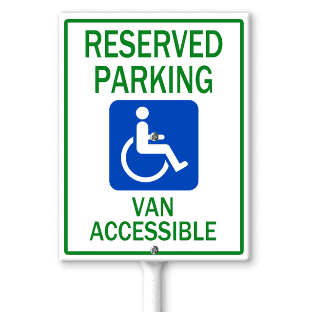 Ymaotrade Reserved Parking Van Accessible Yard Sign with Stakes 8×12in ...
