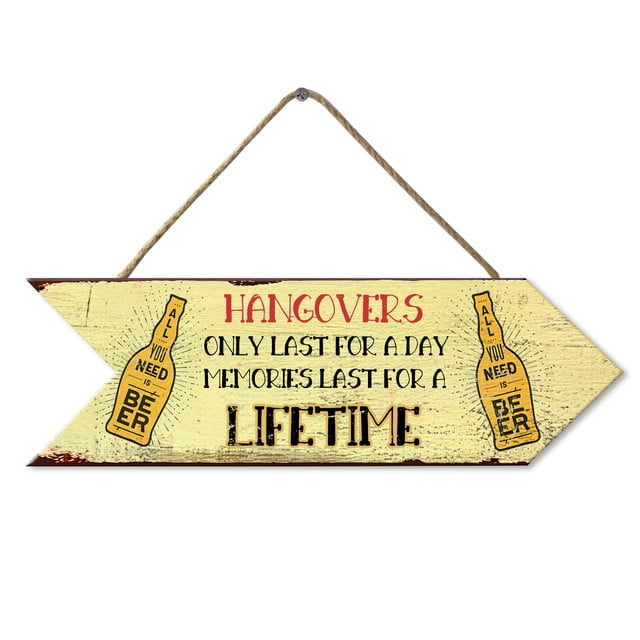 Ymaotrade Retro Wood Arrow Sign Alcohol Gin Beer Vodka Gift Hanging ...