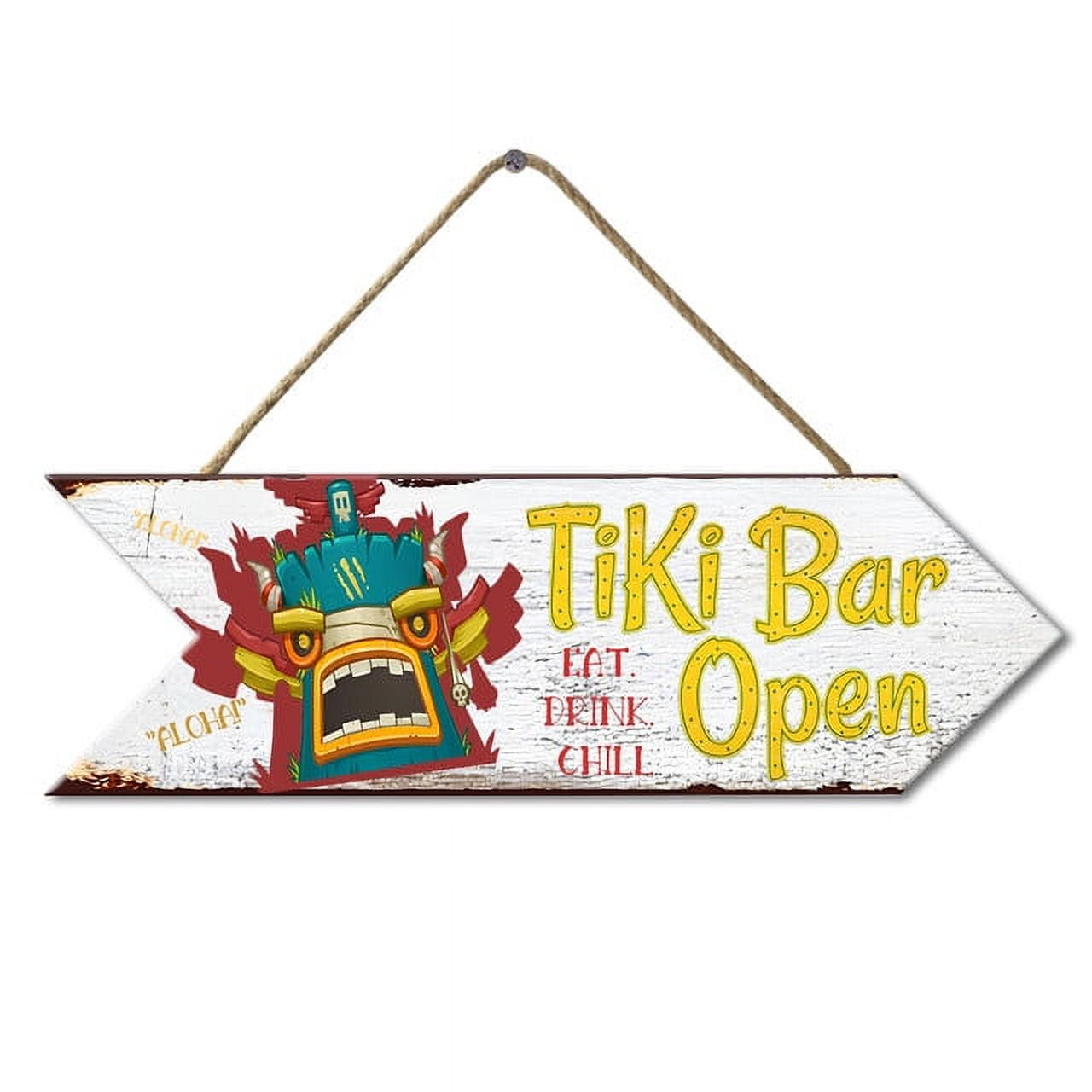 Ymaotrade Retro Wood Arrow Sign Plaque Tiki Bar Open Hanging Bar Pub ...