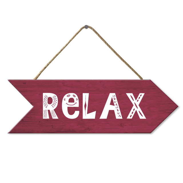 Ymaotrade Retro Wood Arrow Sign Relax Sign Wooden Plaque Sign Wall ...