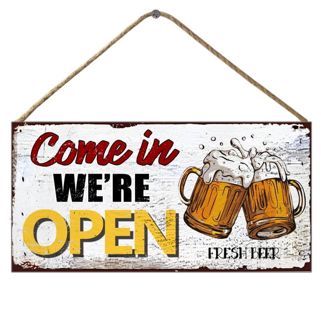 Ymaotrade Retro Wood Bar Sign Come In We're Open Sign Rude Shed Sign ...