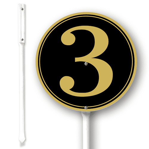 Ymaotrade Round Black Number 3 Sign, House Number Address Sign with ...
