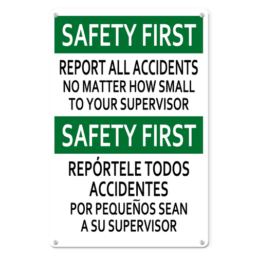 Ymaotrade Safety First - Report All Accidents To Supervisor Aluminium ...