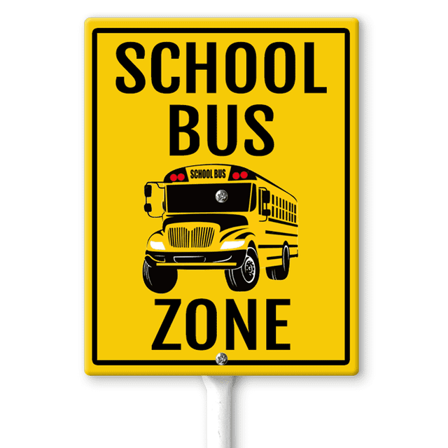 Ymaotrade School Bus Crossing Yard Sign with Stakes 4.6×6in, Sturdy ...