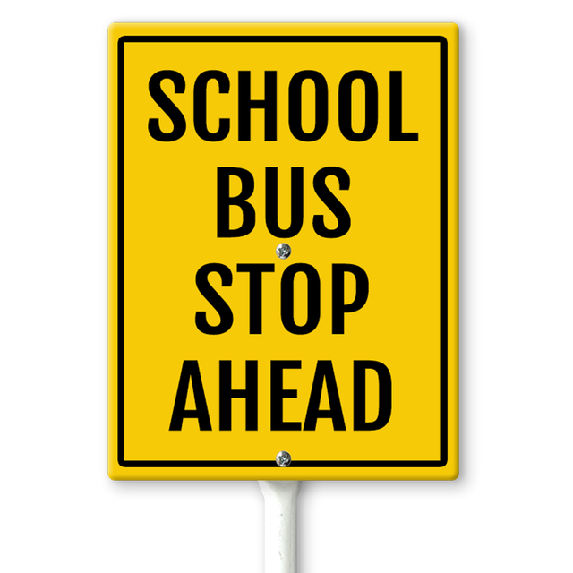 Ymaotrade School Bus Stop Ahead Yard Sign with Stakes 8×12in, Sturdy ...