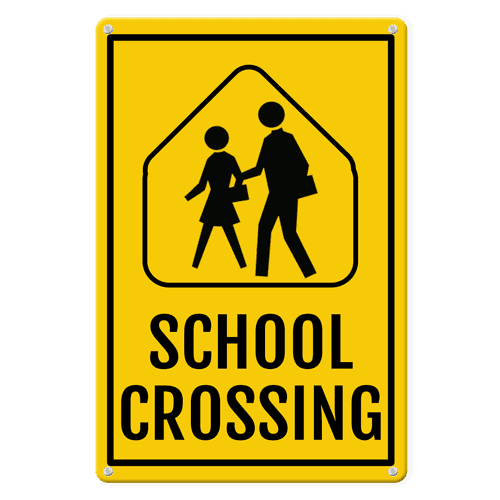 Ymaotrade School Crossing Aluminium Sign 8×12in, Sturdy Aluminum Tin ...