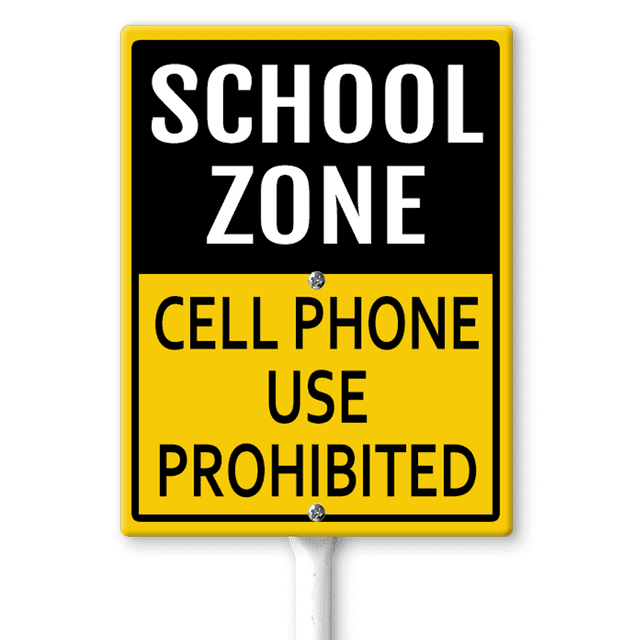 Ymaotrade School Zone Cell Phone Use Prohibited Yard Sign with Stakes 7 ...