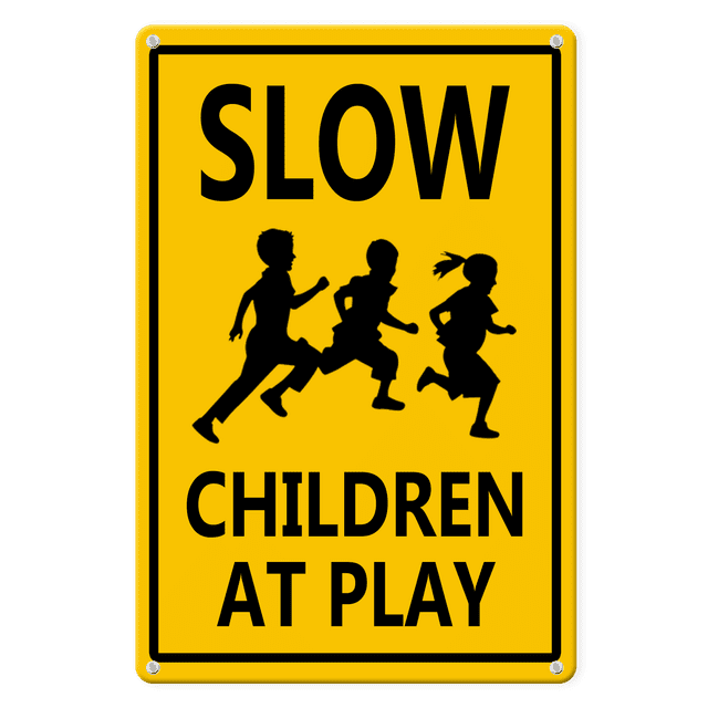 Ymaotrade Slow Down Children at Play Aluminium/Metal Sign 8×12in ...