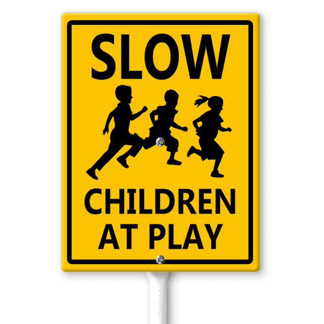 Ymaotrade Slow Down Children at Play Yard Sign with Stakes 4.6in×6in ...