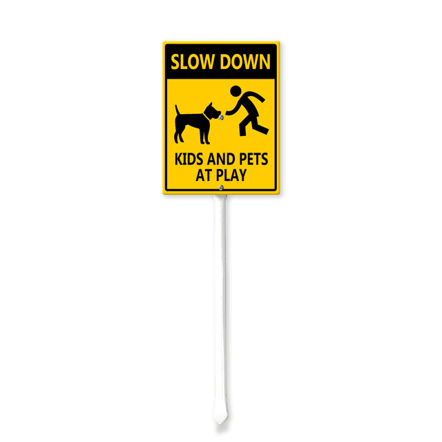 Ymaotrade Slow Down, Kids and Pets at Play Signs for Yard with Stake ...