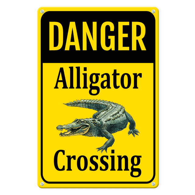 Ymaotrade Slow Down Sign, Alligator Crossing Aluminium/metal Sign 5×8in ...