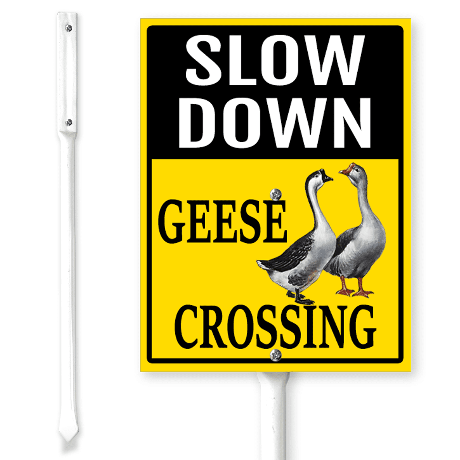 Ymaotrade Slow Down Sign, Geese Crossing Yard Sign with Stakes 8×12in ...
