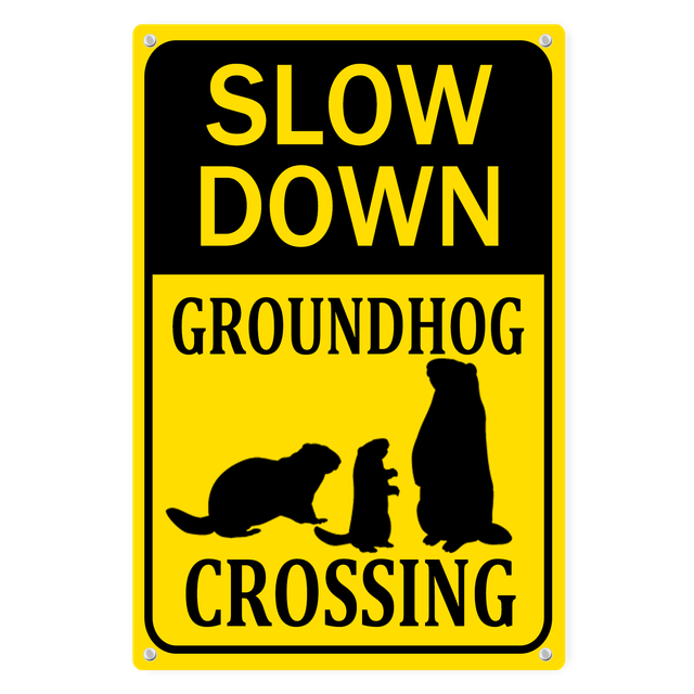 Ymaotrade Slow Down Sign, Groundhog Crossing Aluminium/metal Sign 5×8in ...