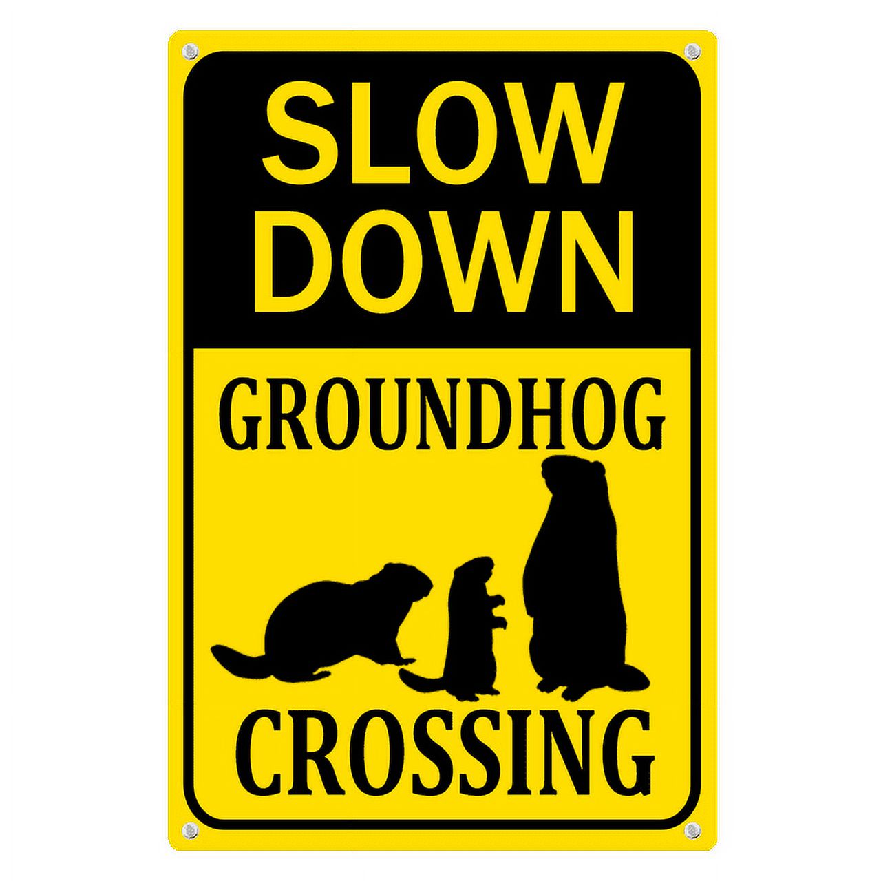 Ymaotrade Slow Down Sign, Groundhog Crossing Aluminium/metal Sign 8× ...