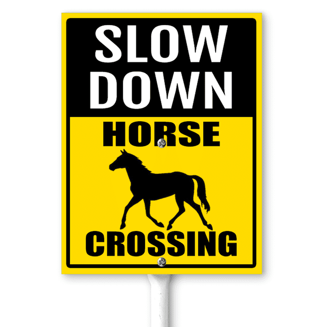 Ymaotrade Slow Down Sign,Horse Crossing Yard Sign with Stakes 4.6in×6in ...