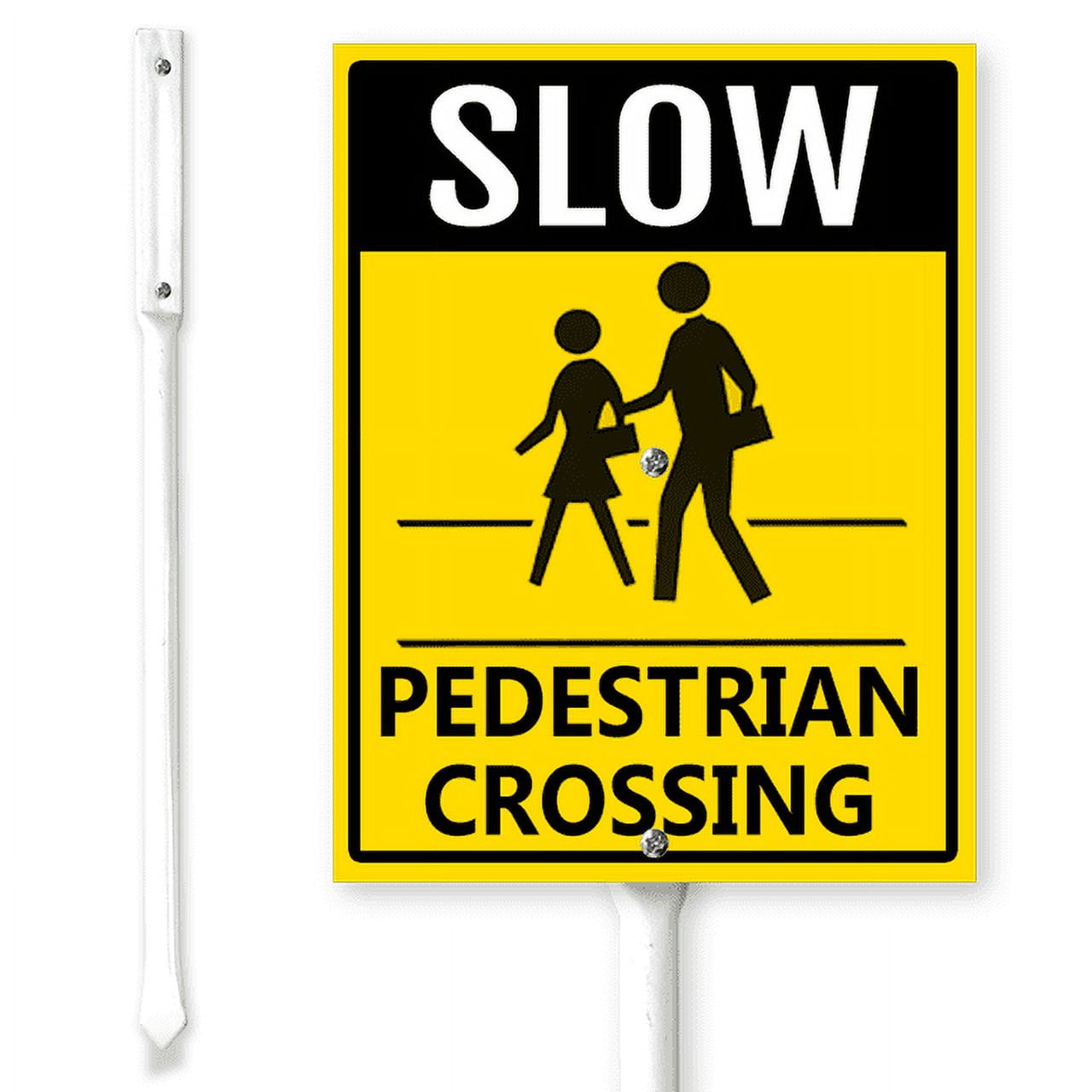 Ymaotrade Slow Down Sign, Pedestrian Crossing Yard Sign with Stakes 8× ...