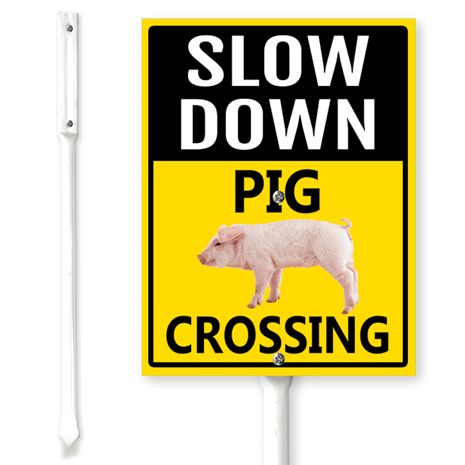 Ymaotrade Slow Down Sign, Pig Crossing Yard Sign with Stakes 4.6in×6in ...