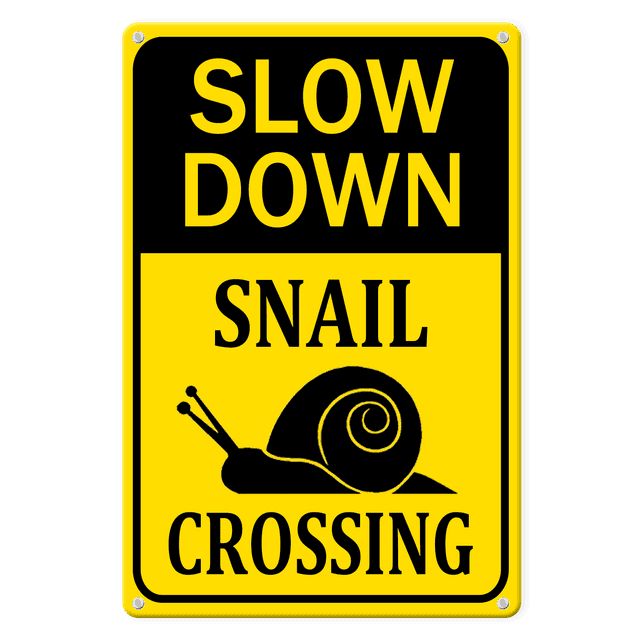 Ymaotrade Slow Down Sign, Snail Crossing Aluminium/metal Sign 12×16in ...