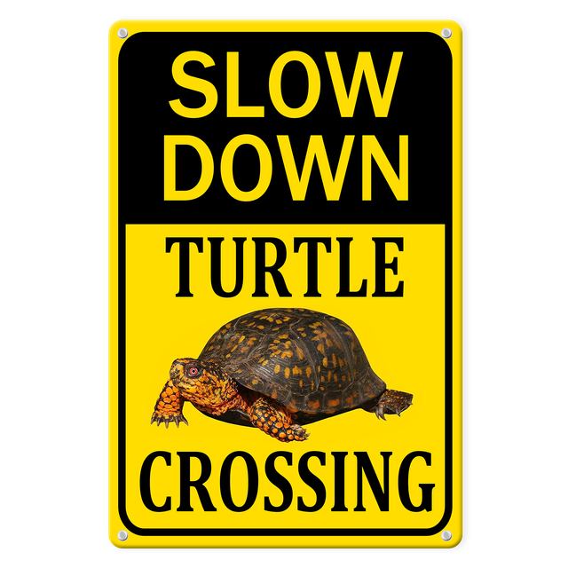 Ymaotrade Slow Down Sign, Turtle Crossing Aluminium/metal Sign 5×8in ...