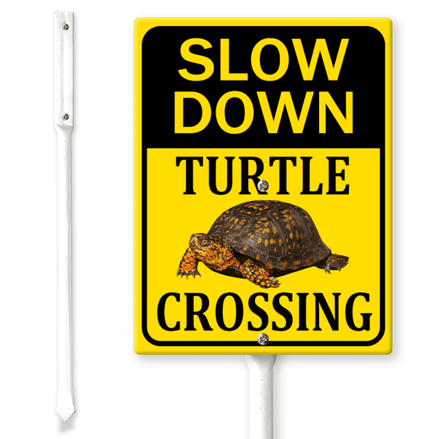 Ymaotrade Slow Down Sign, Turtle Crossing Yard Sign with Stakes 4.6×6in ...