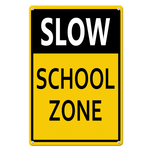 Ymaotrade Slow School Zone Aluminium Sign 8×12in, Sturdy Aluminum Tin ...