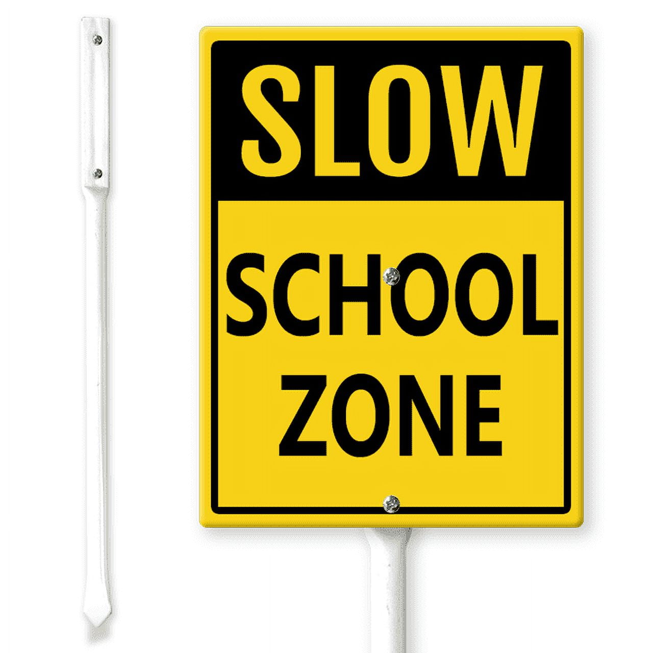 Ymaotrade Slow School Zone Yard Sign with Stakes 7×8.8in, Sturdy ...