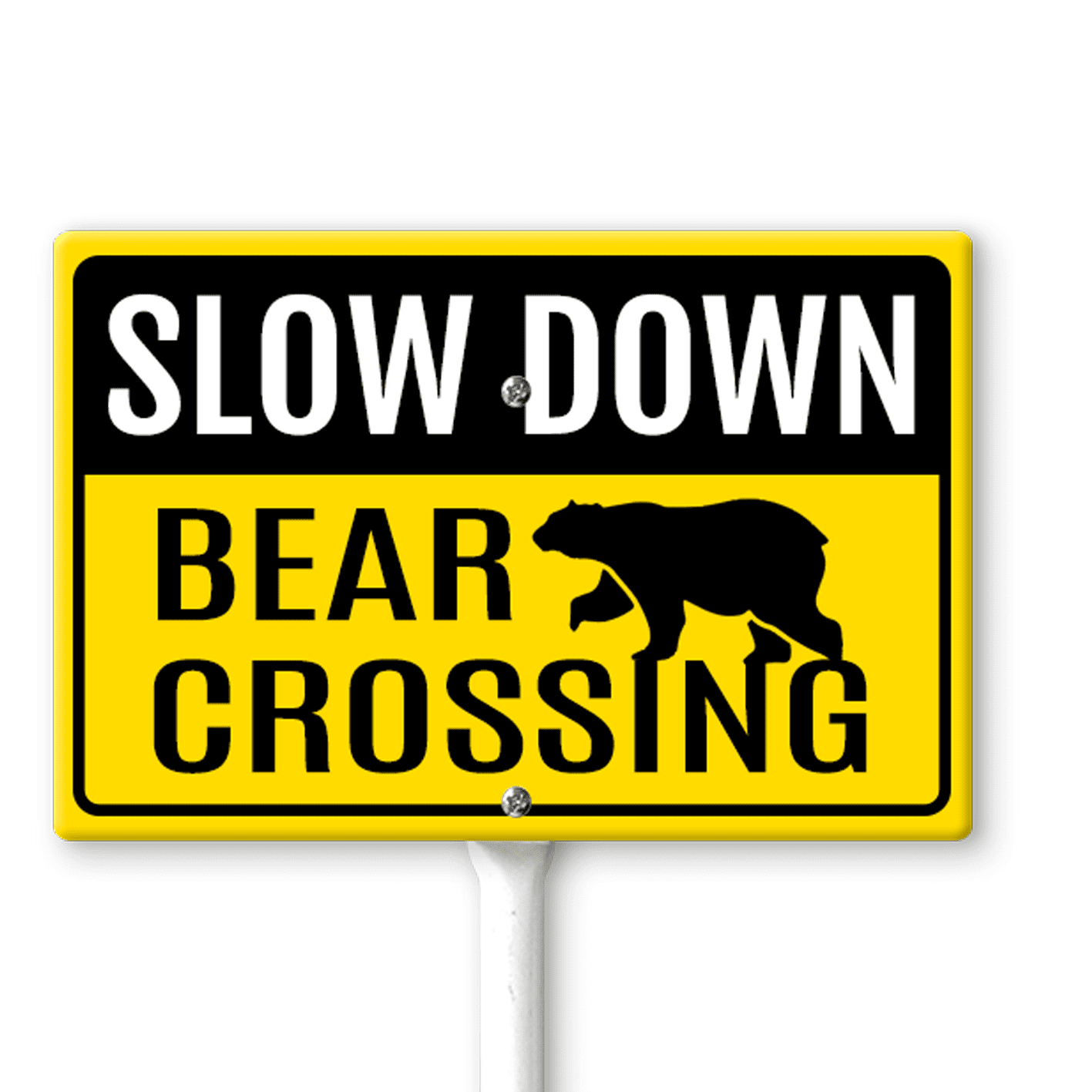 Ymaotrade Slow Down Sign, Bear Crossing Yard Sign with Stakes 12×8in ...