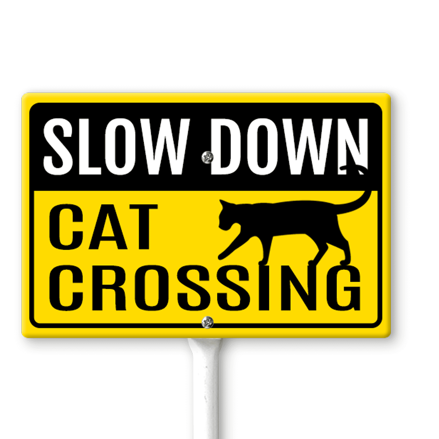 Ymaotrade Slow Down Sign, Cat Crossing Yard Sign with Stakes 12×8in ...