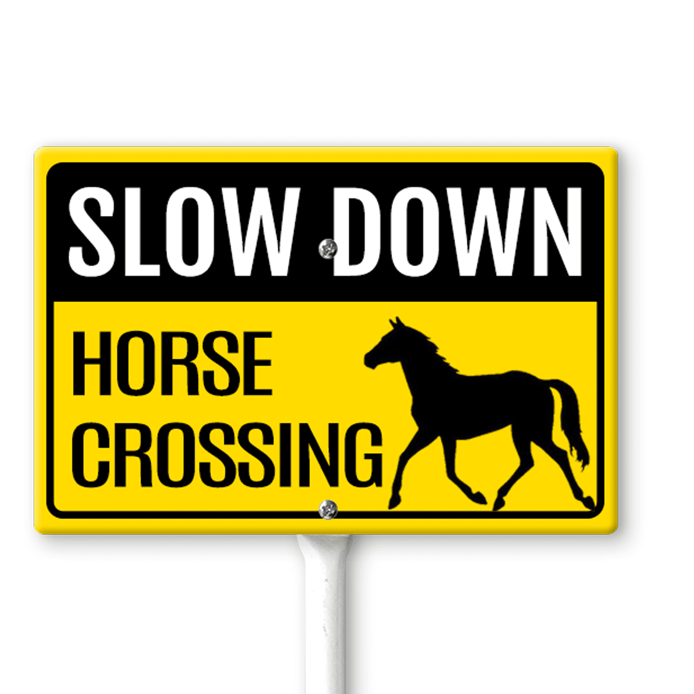 Ymaotrade Slow Down Sign, Horse Crossing Yard Sign with Stakes 12×8in ...