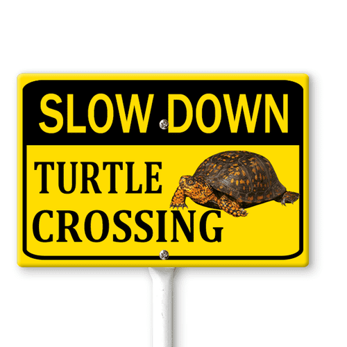 Ymaotrade Slow Down Turtle Crossing Yard Sign with Stakes 12×8in ...
