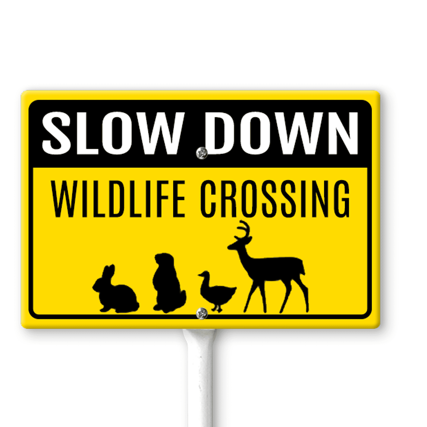 Ymaotrade Slow Wildlife Crossing Yard Sign with Stakes 12×8in, Sturdy ...