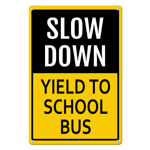 Ymaotrade Slow Down - Yield To School Bus Aluminium Sign 8×12in, Sturdy ...